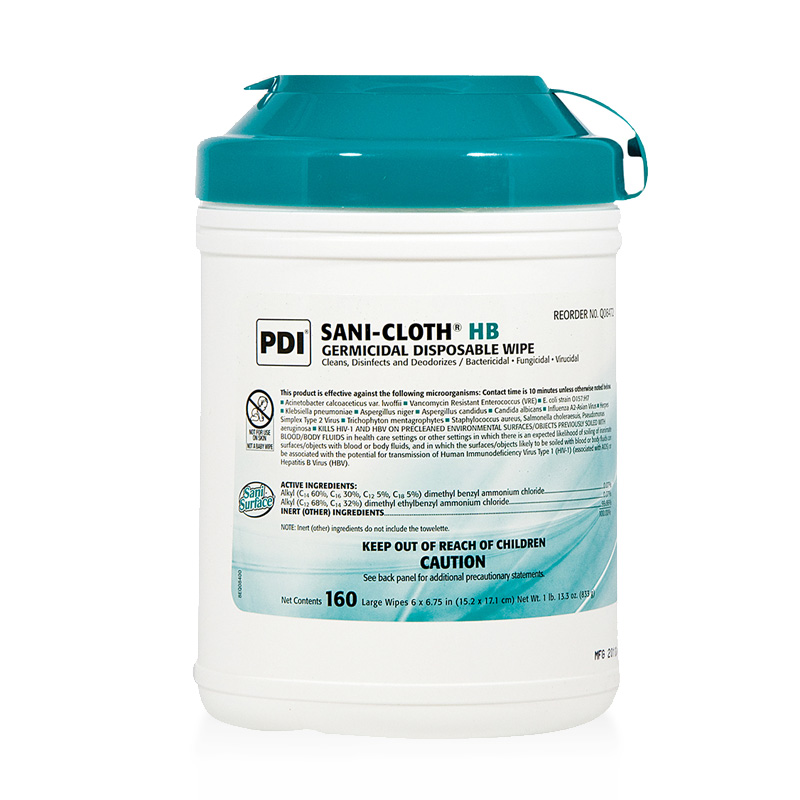 Sani-Cloth HB Germicidal Wipes, 160/tub-Blue Poppy Enterprises